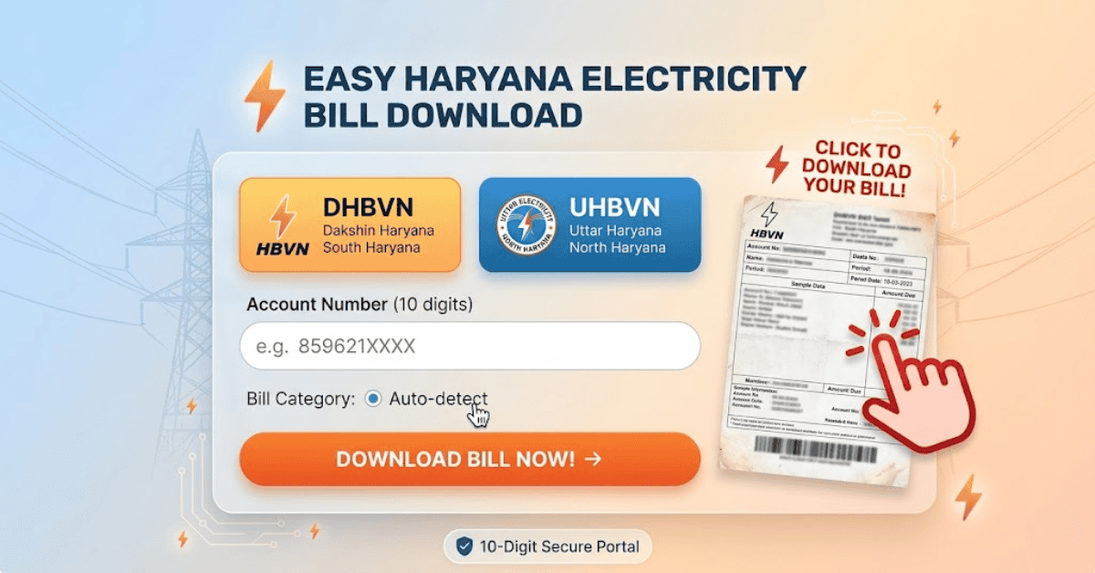 Haryana Electricity Bill Check & Download Online (DHBVN/UHBVN)